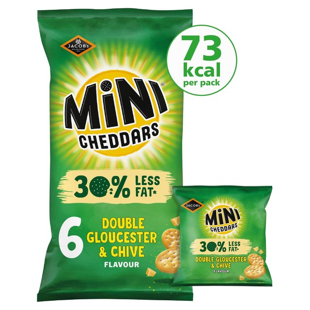 Jacobs Mini Cheddars Double Gloucester & Chive Flavour 6 x 17g is Halal ...