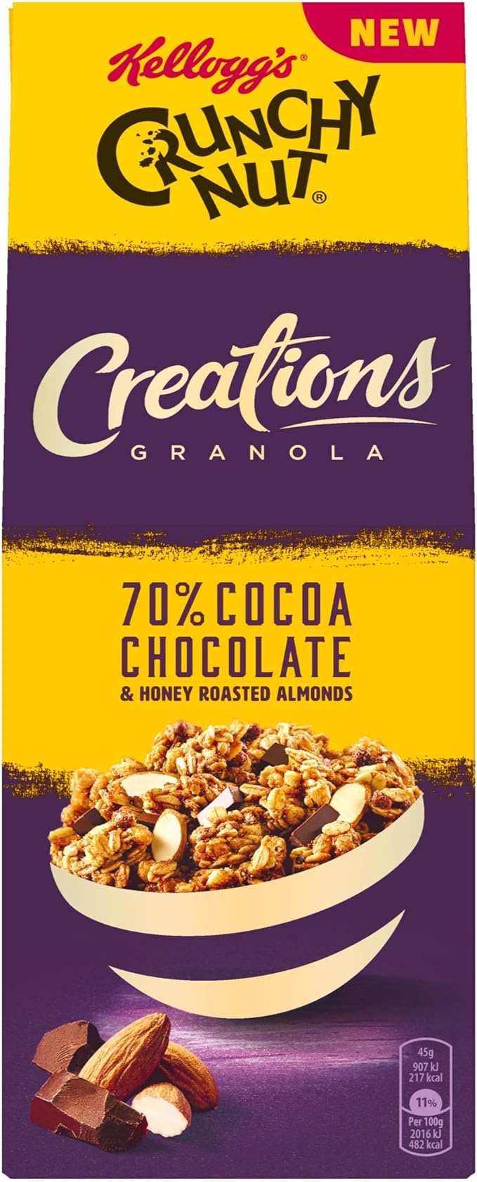 Kellogg's Crunchy Nut Creations 70% Cocoa Chocolate & Honey Roasted ...