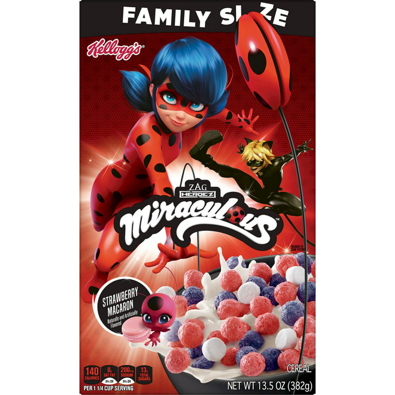 Kellogg's Miraculous Tales of Ladybug and Cat Noir Strawberry Macaron ...