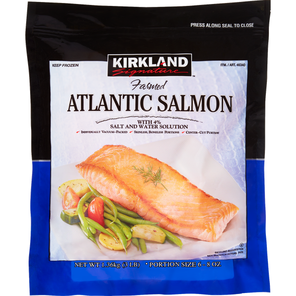 Kirkland Signature Farmed Atlantic Salmon, 6 oz - 8 oz Center-Cut ...