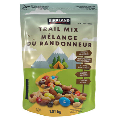 Kirkland Signature Kirkland Trail Mix with Nuts, M&M's & Raisins, 1.81 ...