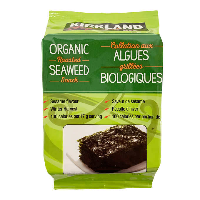 Kirkland Signature Organic Roasted Seaweed Snack, 10-count is Halal ...