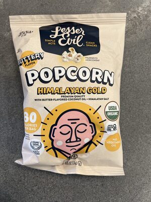 Lesser Evil Himalayan Gold Organic Butter Flavor Popcorn 18 g is Halal ...