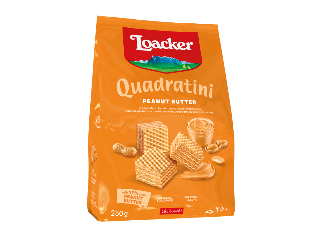 Loacker Quadratini Wafers Peanut Butter 125g is Halal, Install Mustakshif