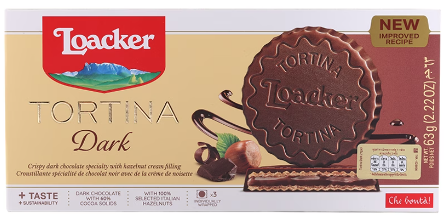 Check Halal status of Loacker Tortina Dark Milk Chocolate Filled with ...