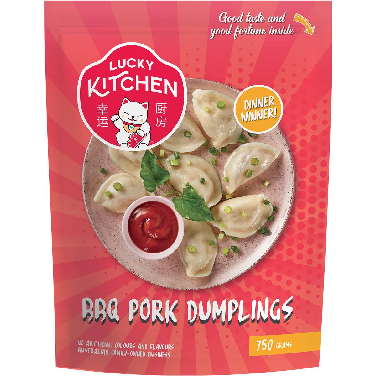 Check Halal status of Lucky Kitchen Bbq Pork Dumplings 750g, Install Mustakshif