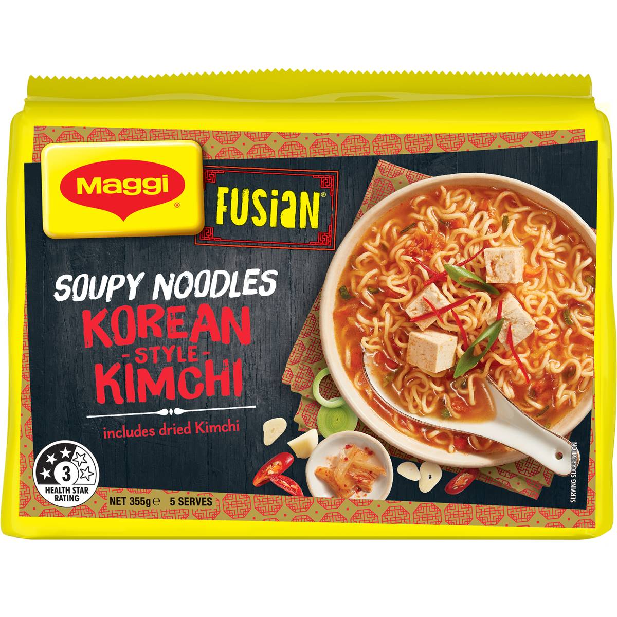 Maggi Fusian Soupy Noodles Korean Style Kimchi 5 Pack is halal suitable ...