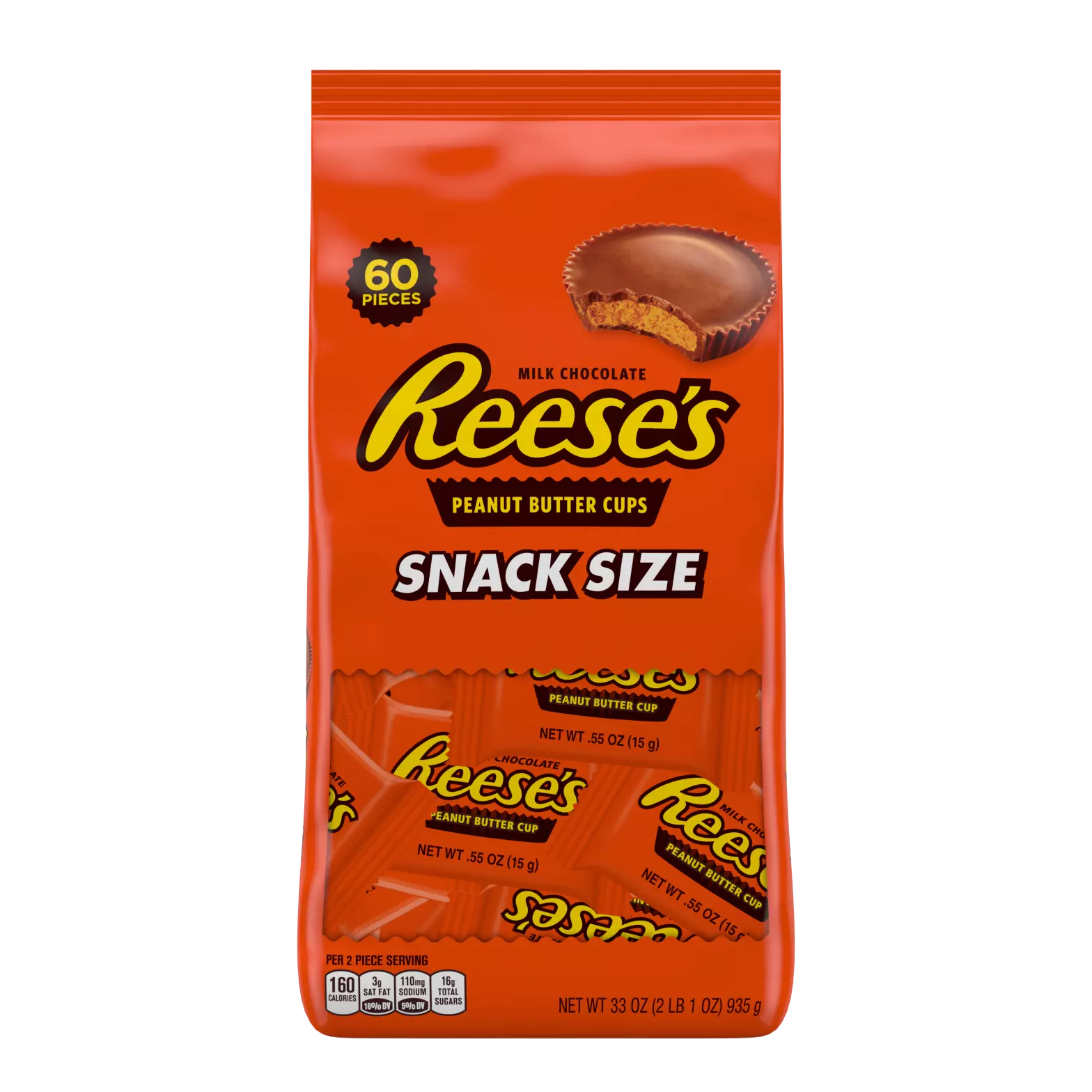 Reese's Milk Chocolate Peanut Butter Cups Snack Size Candy - 33oz is ...