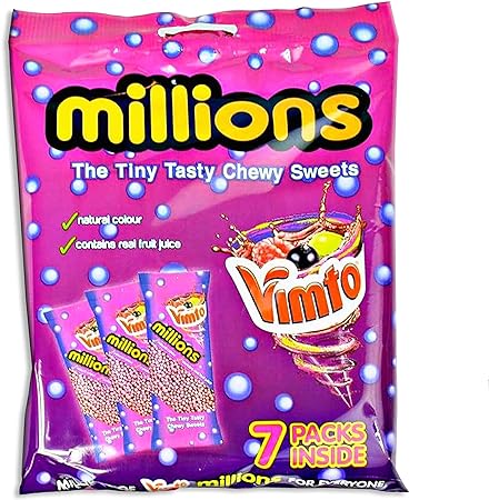 Millions Vimto The Tiny Tasty Chewy Sweets 105g, Raspberry, single is ...