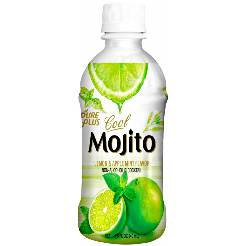 Pure Plus Non-carbonated drink Mojito 340 ml is Halal, Install Mustakshif
