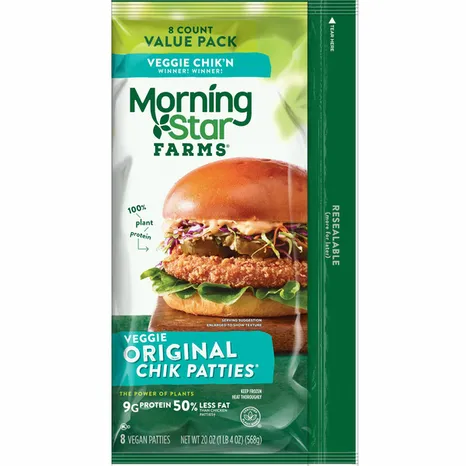 MORNINGSTAR FARMS Meatless Chicken Patties Vegan Plant Based Protein ...