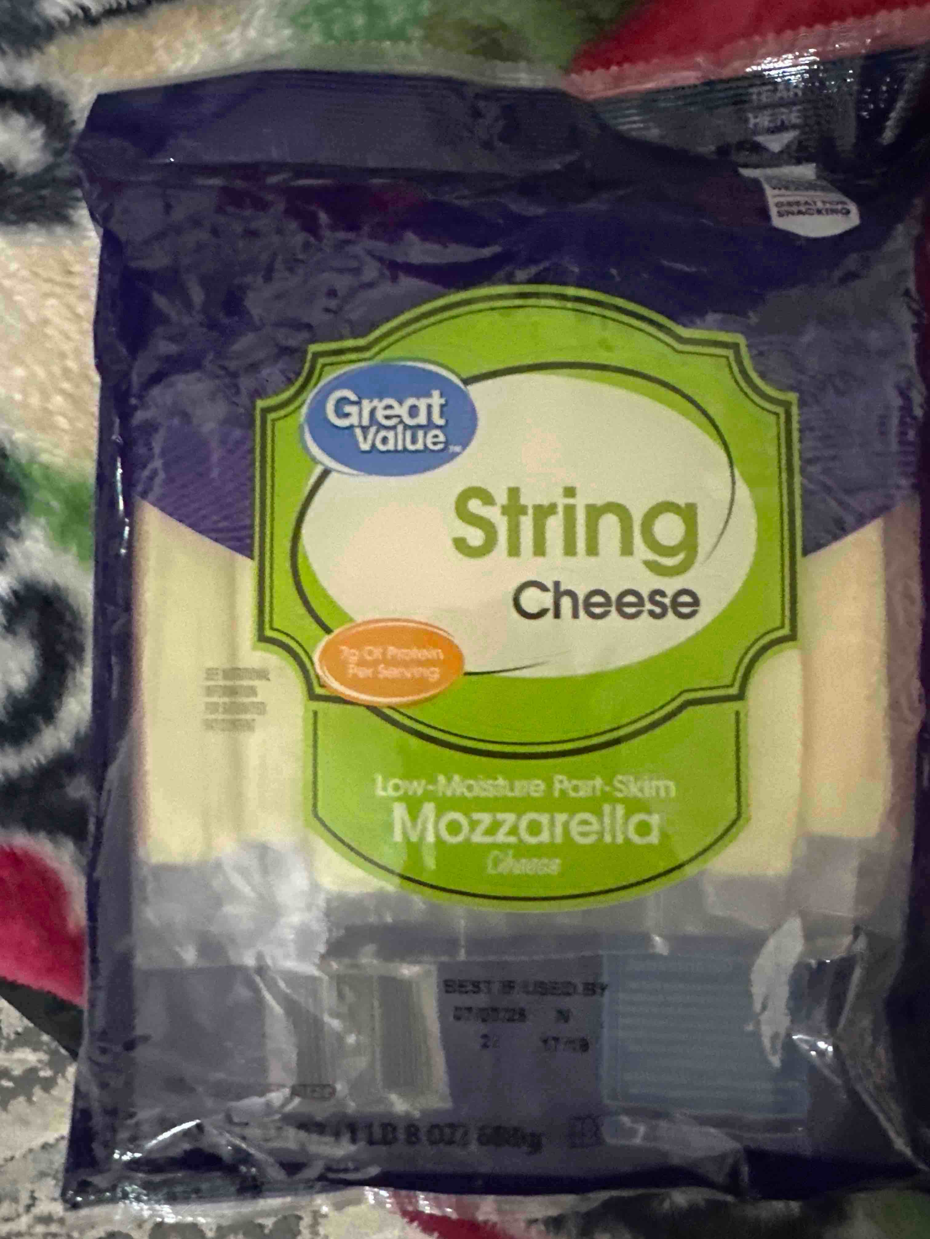 Great value MOZZARELLA LOW-MOISTURE PART-SKIM STRING CHEESE STICKS ...
