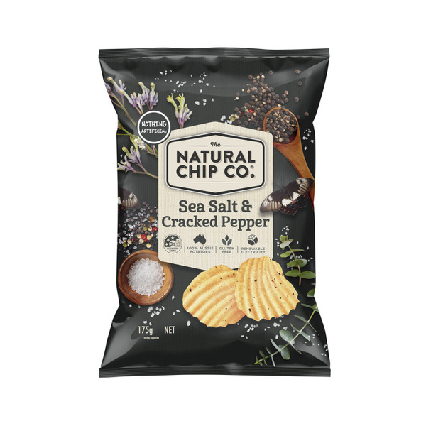 Natural Chip Co. Sea Salt & Cracked Pepper Potato Chips | 175g is halal ...