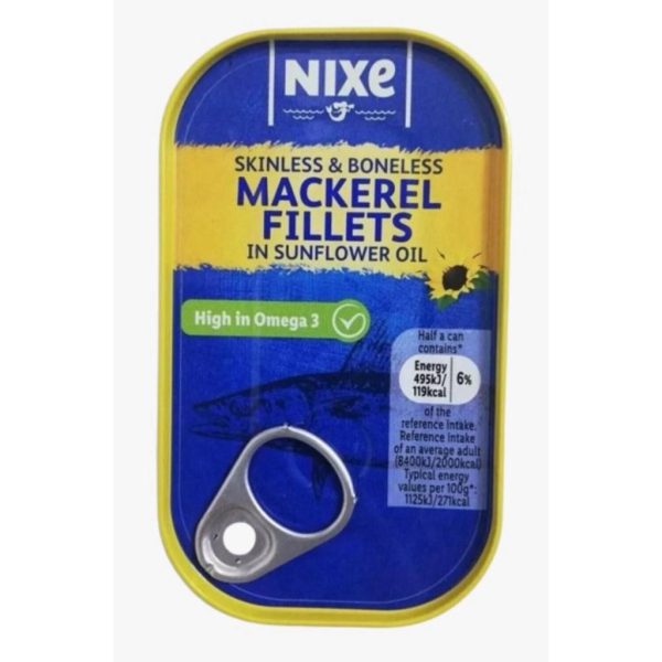 Nixe mackerel fillets in sunflower oil 125g is Halal, Install Mustakshif