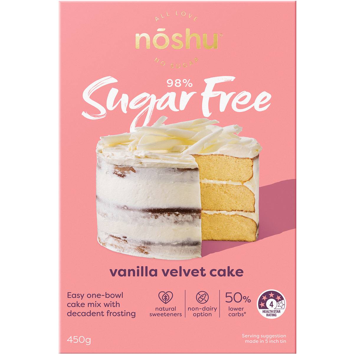 Check Halal status of Noshu 98% Sugar Free Vanilla Velvet Cake Mix 450g ...