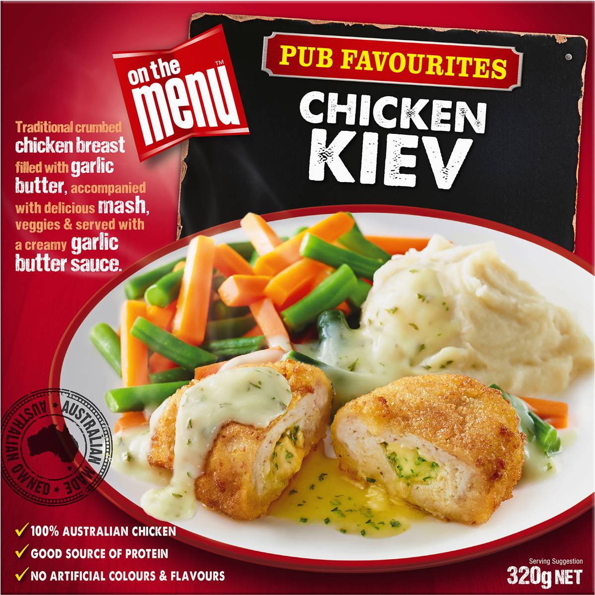 On The Menu Chicken Kiev Frozen Meal 320g is not Halal, Install Mustakshif