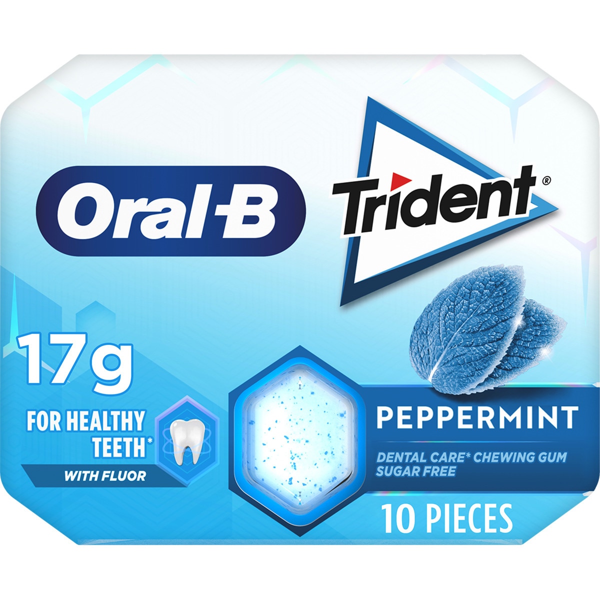 Oral B mint flavoured gum with fluoride and sugar free blister pack of ...