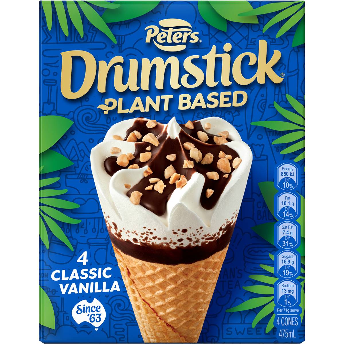 Peters Drumstick Plant Based Classic Vanilla Cones 4 Pack Is Halal Peters Drumstick Plant Based Classic Vanilla Cones 4 Pack Is Halal