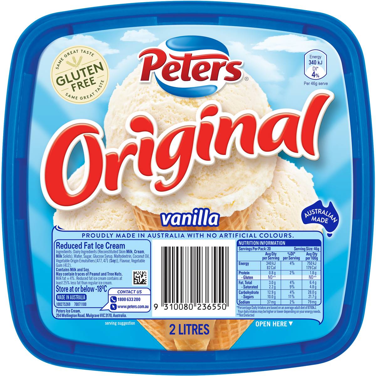 Peters Original Vanilla Ice Cream 2l Is Halal Suitable Gluten free