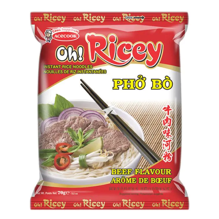 Acecook Oh! Ricey Pho Noodles Beef Flavour 70g is not Halal, Install ...