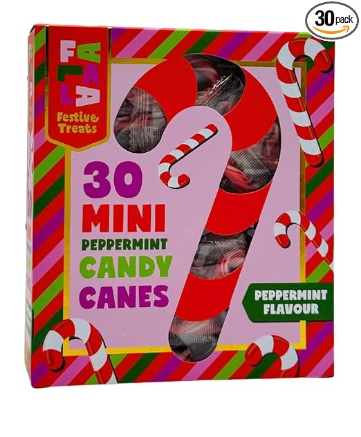 Mini Christmas Candy Canes - 30 Candies is Halal, Install Mustakshif
