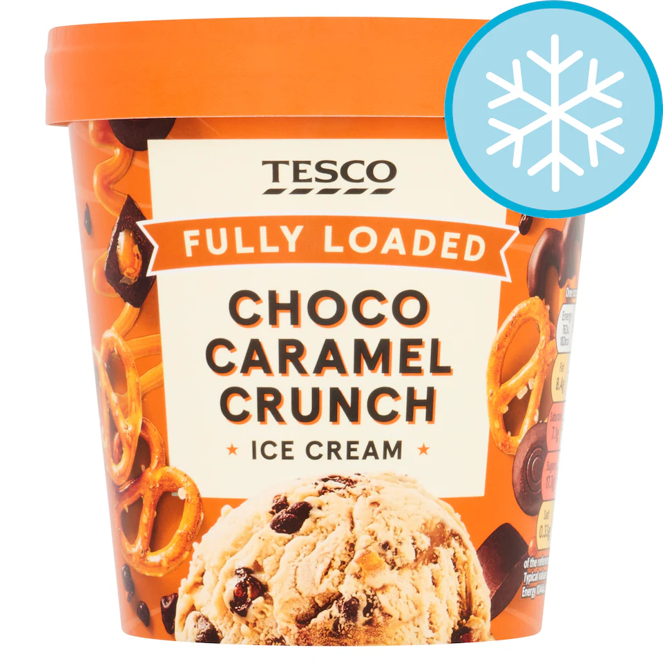 Tesco Fully Loaded Choco Caramel Crunch Ice Cream 425ml is Halal ...