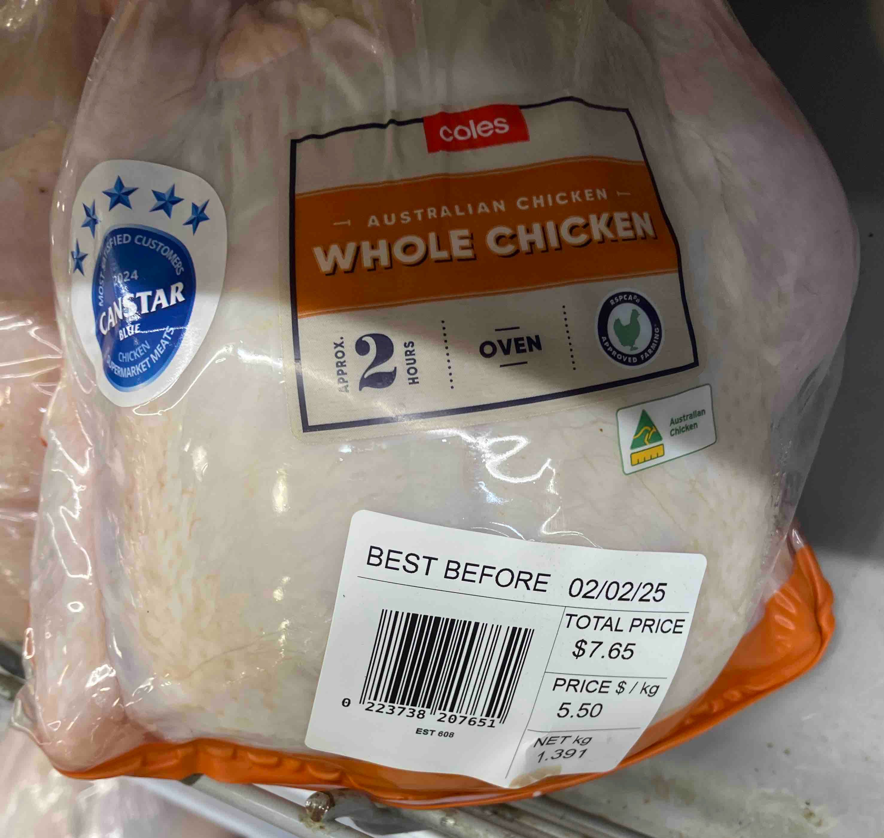 Check Halal status of Coles Australian Chicken Whole Chicken 1.39kg, Install Mustakshif