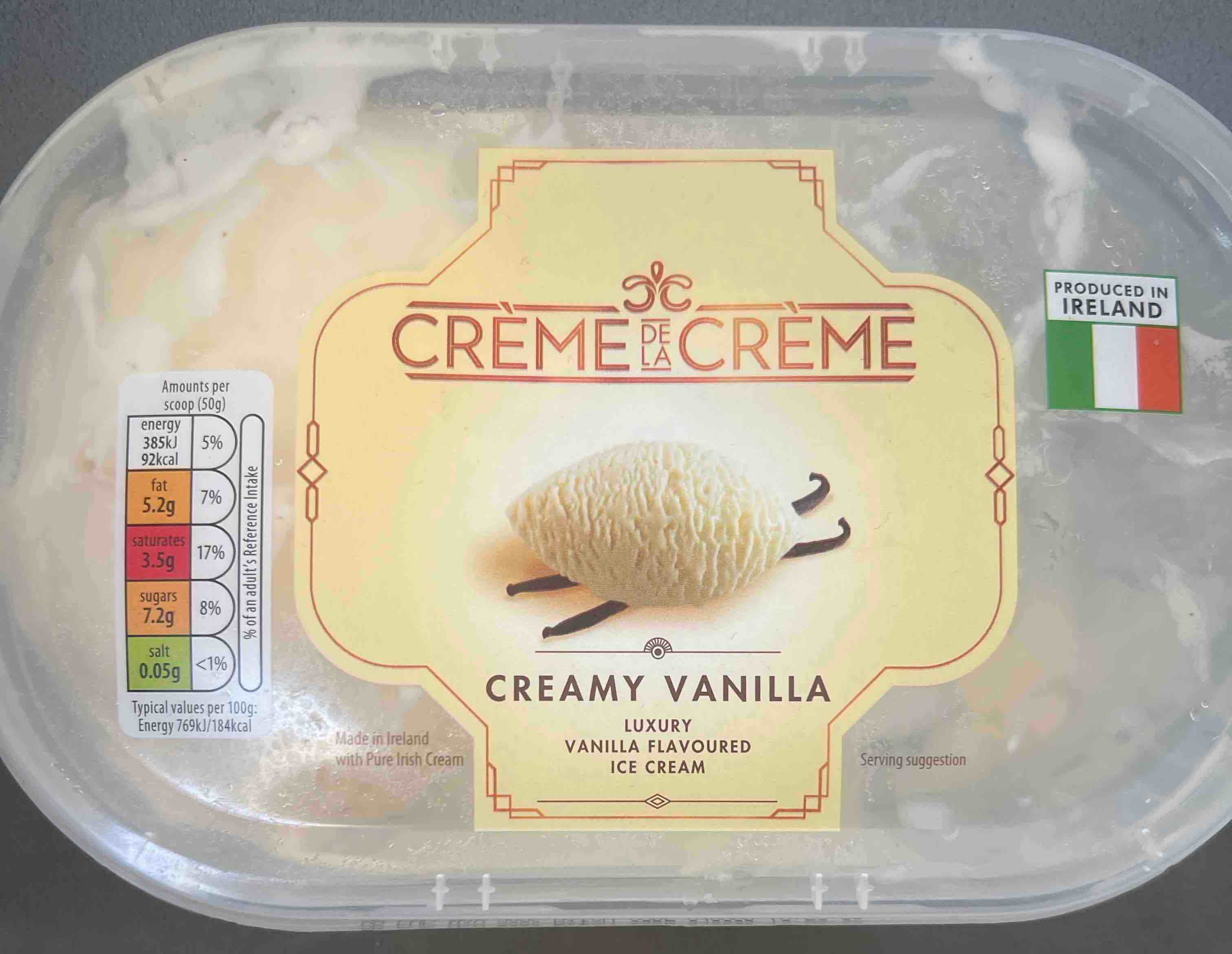 Check Halal status of Crème De La Crème Creamy Vanilla Ice Cream 900ml ...