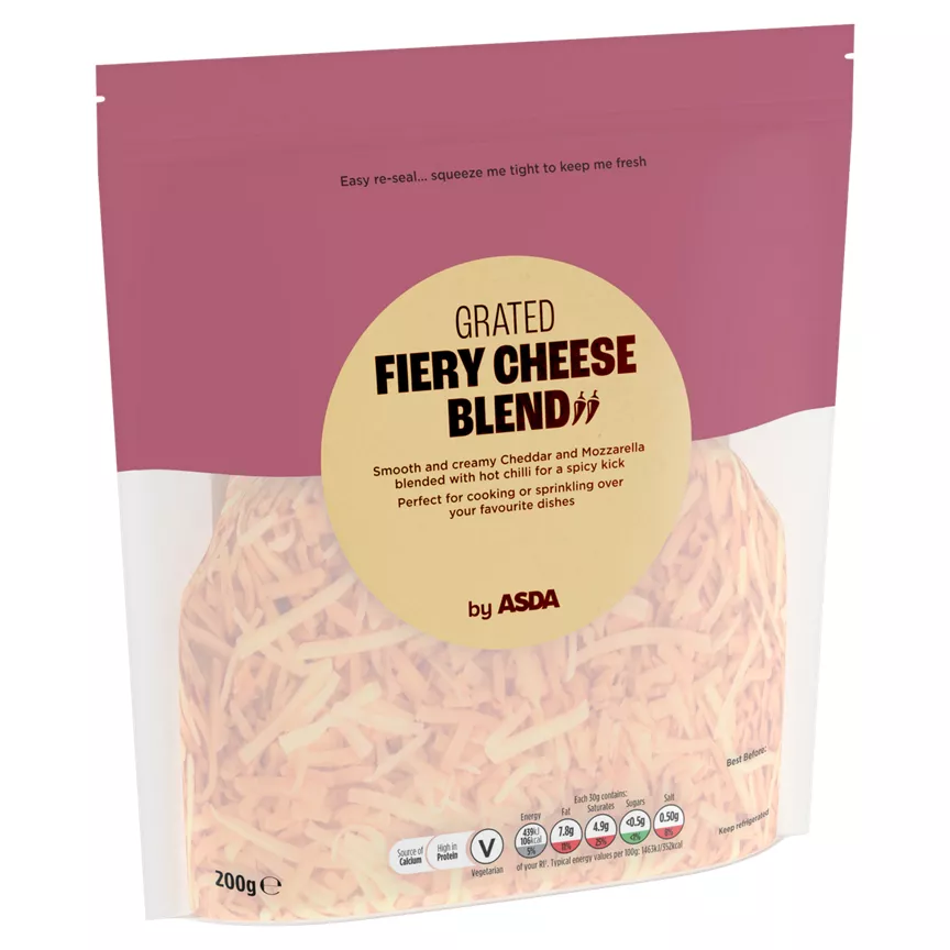 Check Halal status of ASDA Grated Fiery Cheese Blend 200g, Install ...
