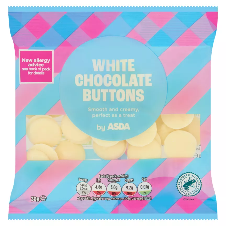 ASDA White Chocolate Buttons 30g is not Halal, Install Mustakshif
