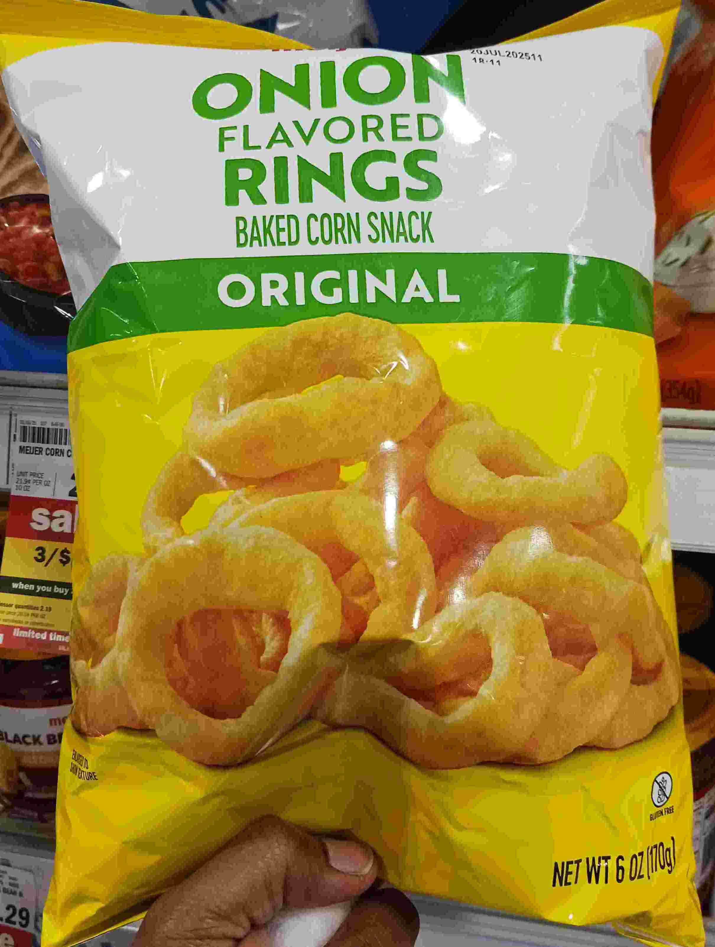 Meijer Original Onion Flavored Rings Baked Corn Snack - 170g is not ...