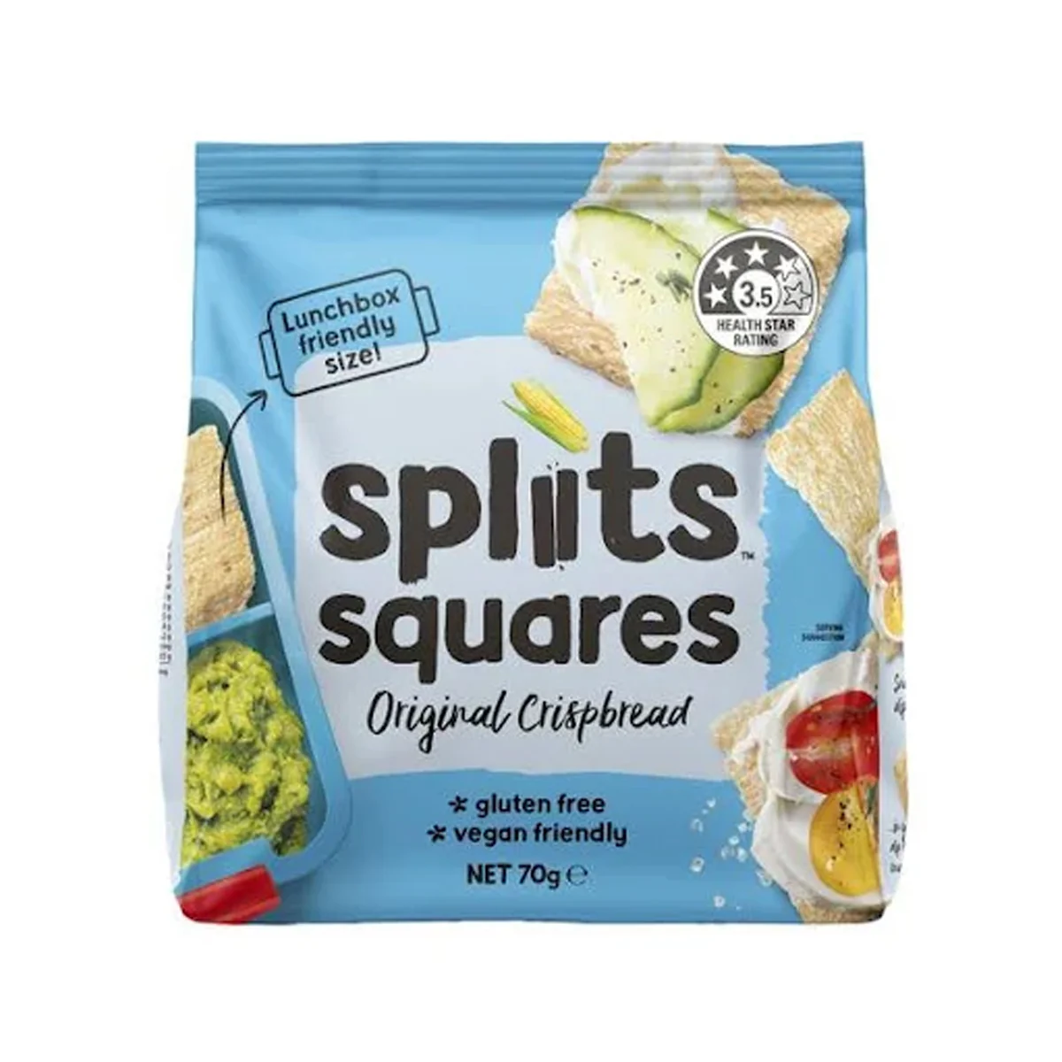 Spliits Squares Crackers Original | 70g is Halal, Install Mustakshif