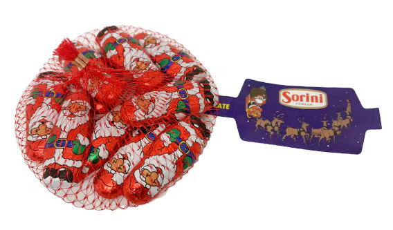Sorini Milk Choc Chocolate Gift Santas Mesh Bag 60g is not Halal ...
