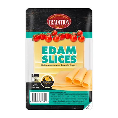 Tradition Sliced Edam Cheese Carton (10x125g) is not Halal, Install ...