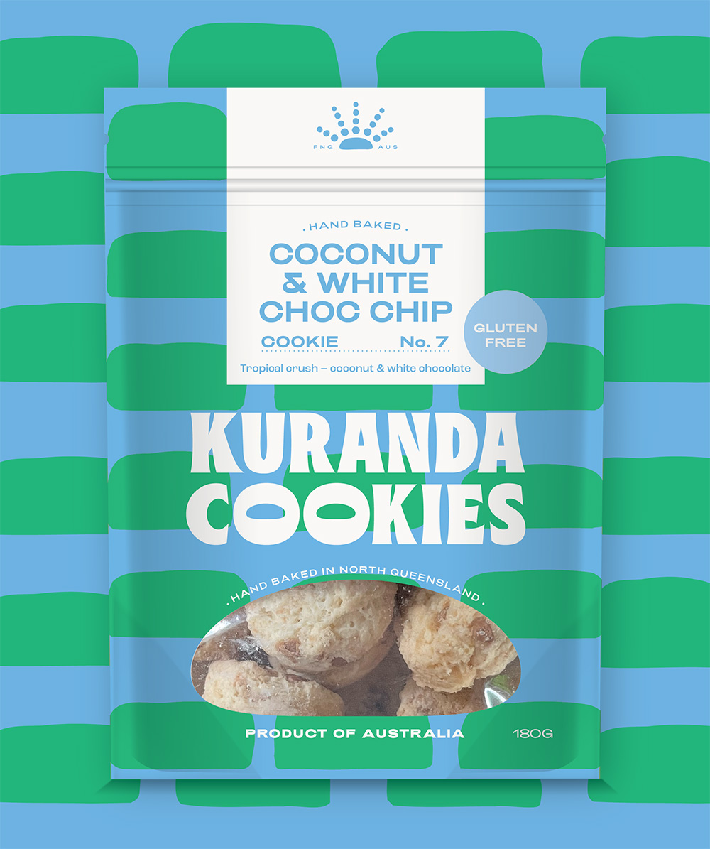 Kuranda Cookies Coconut & White Choc Chip 180g is Halal, Install Mustakshif