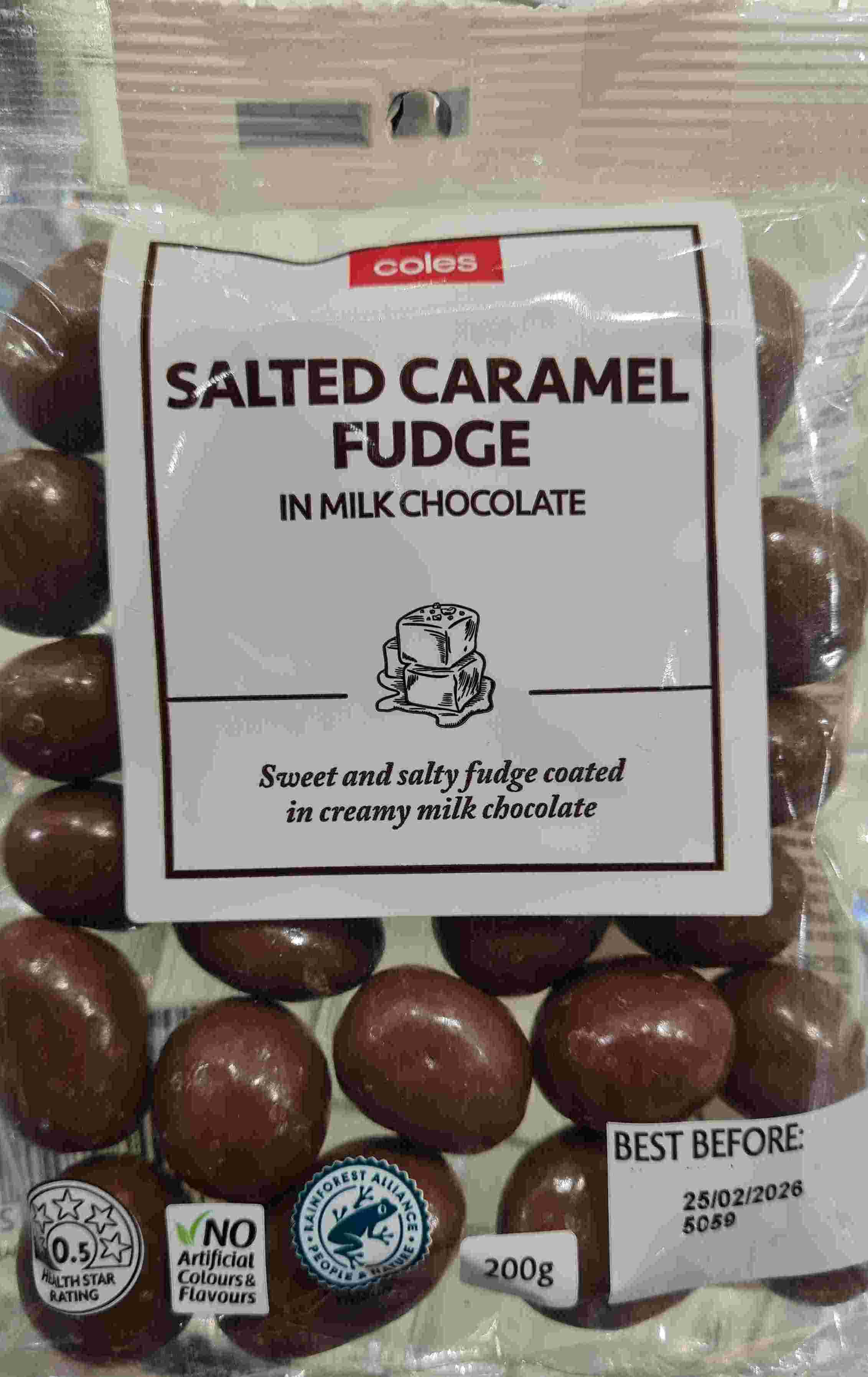 Coles Milk Chocolate Salted Caramel Fudge | 200g is not Halal, Install ...