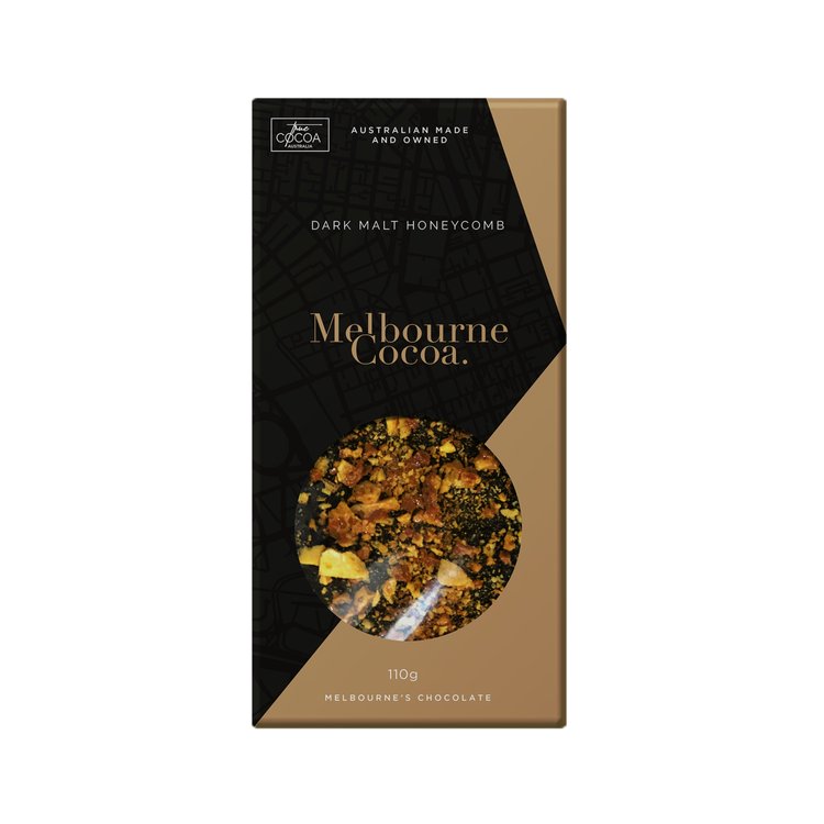 Melbourne Cocoa Dark Malt Honeycomb Chocolate Bar 110g is halal ...