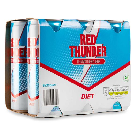 Red Thunder Sugar Free Energy Drink 6x250ml is Halal, Install Mustakshif