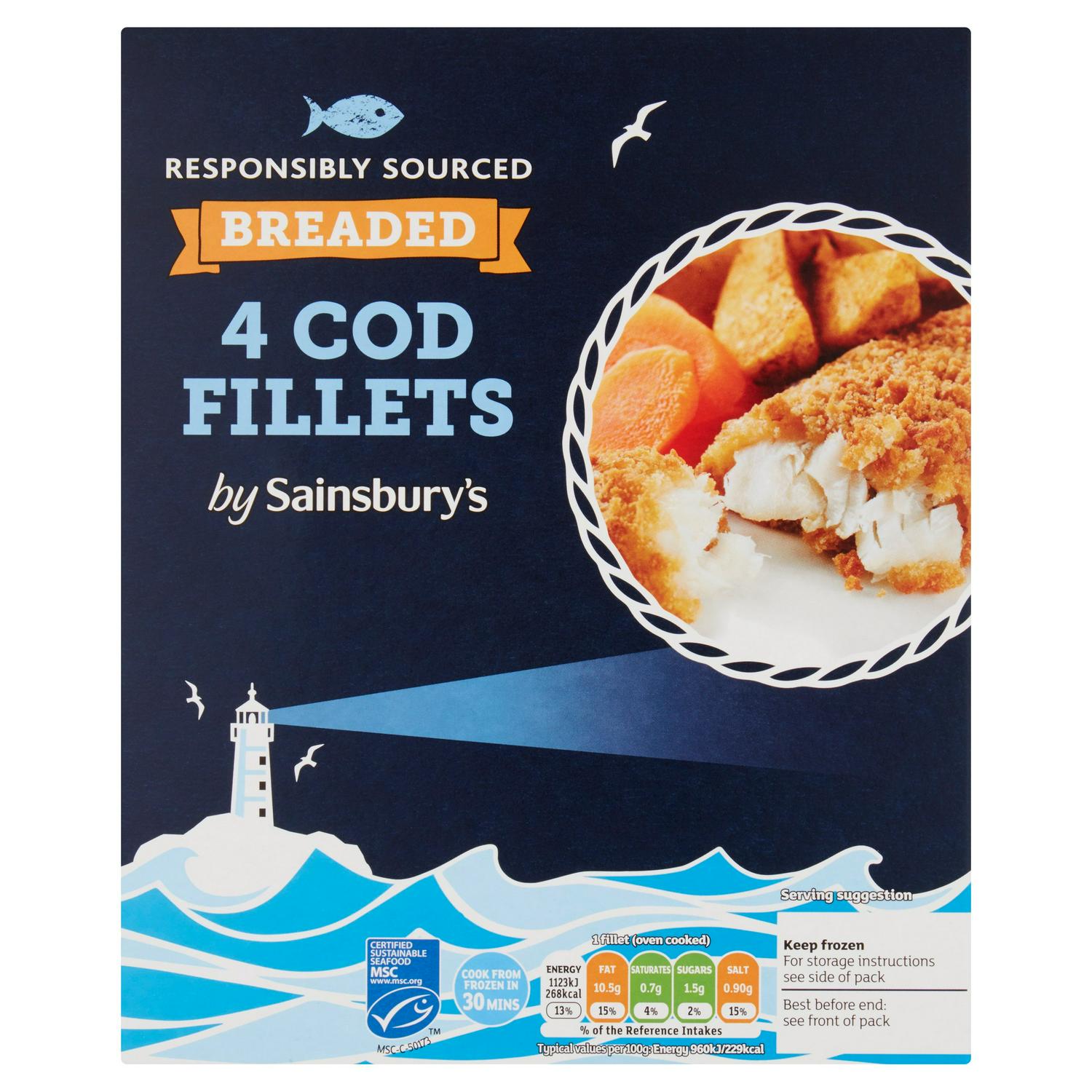 Check Halal status of Sainsbury's Breaded Cod x4 500g, Install Mustakshif