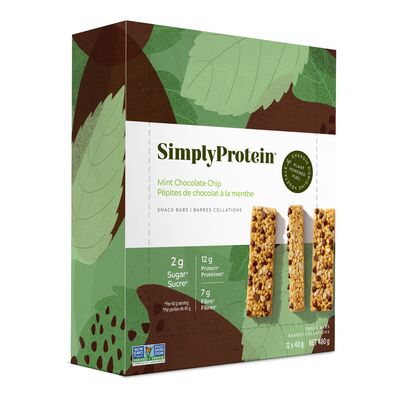 Simply Protein Mint And Chocolate Chip Flavoured Protein Bars 12x40g is ...