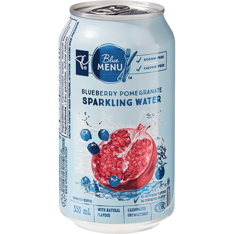 Blue Menu Blueberry Pomegranate Sparkling Water 355 ml is Halal ...