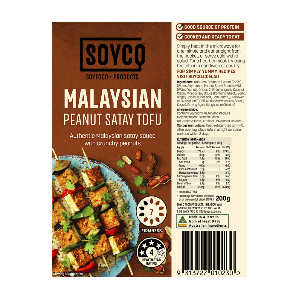 List Of Halal Products By Soyco Including Malaysian Peanut Satay Tofu ...