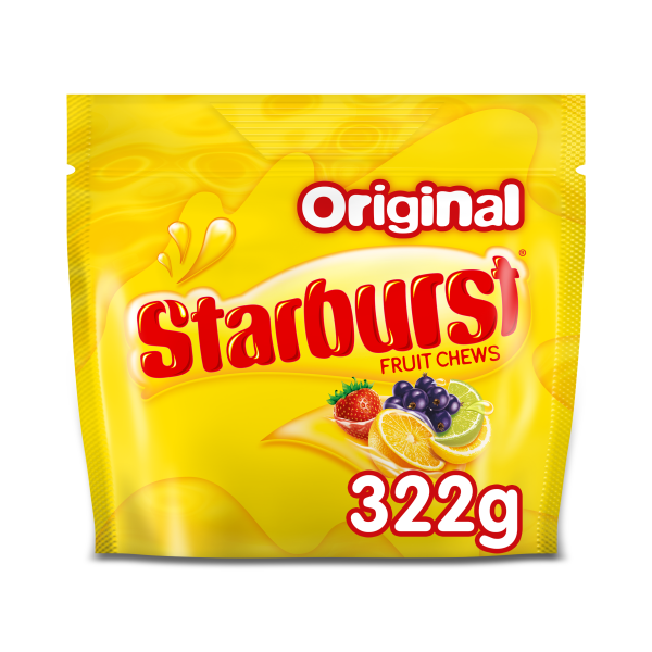 Starburst Vegan Chewy Sweets Fruit Flavoured Sharing Pouch Bag 322g is ...