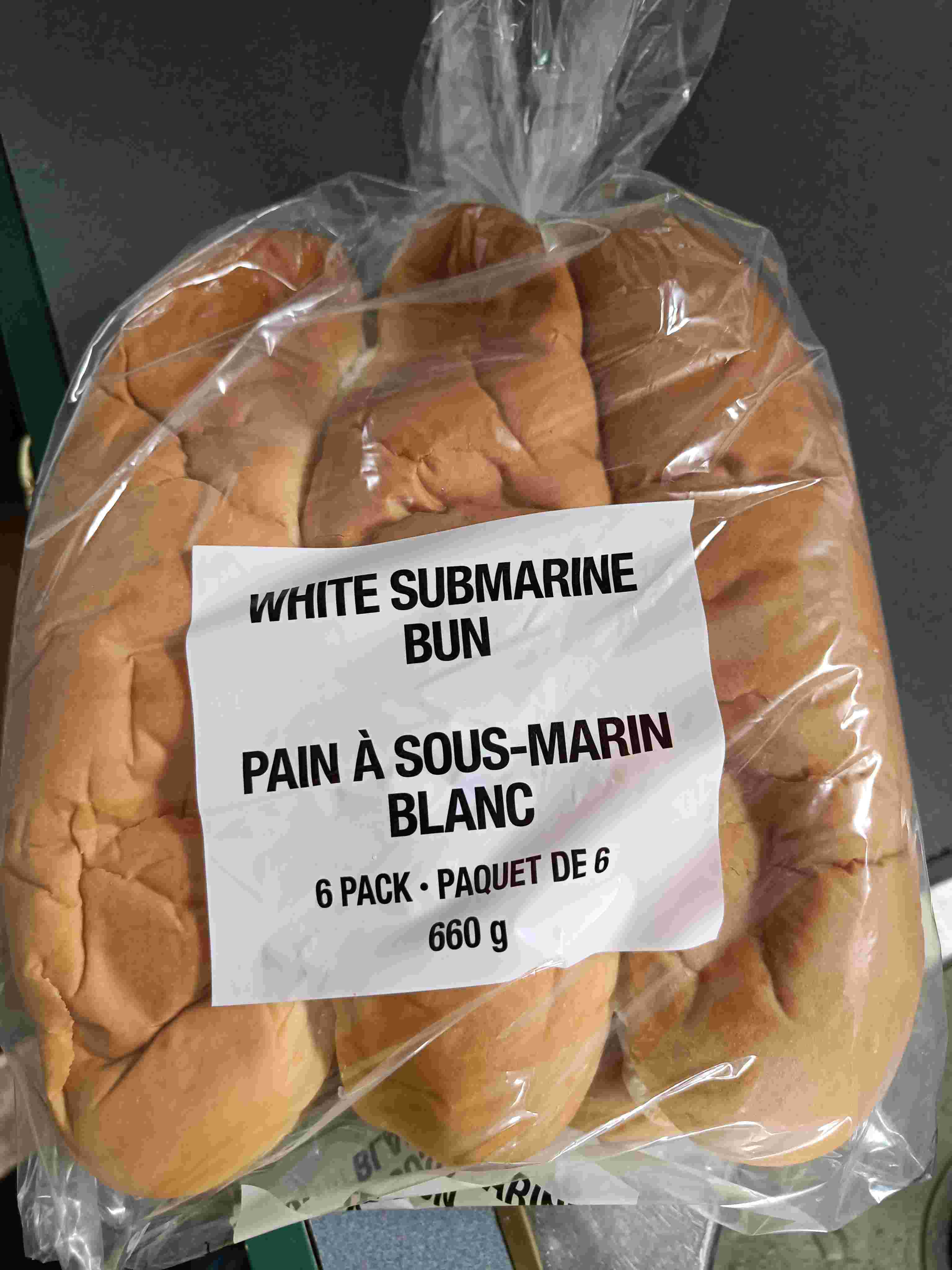 WHITE SUBMARINE BUN Sub Sandwich Buns 660 g is not Halal, Install ...