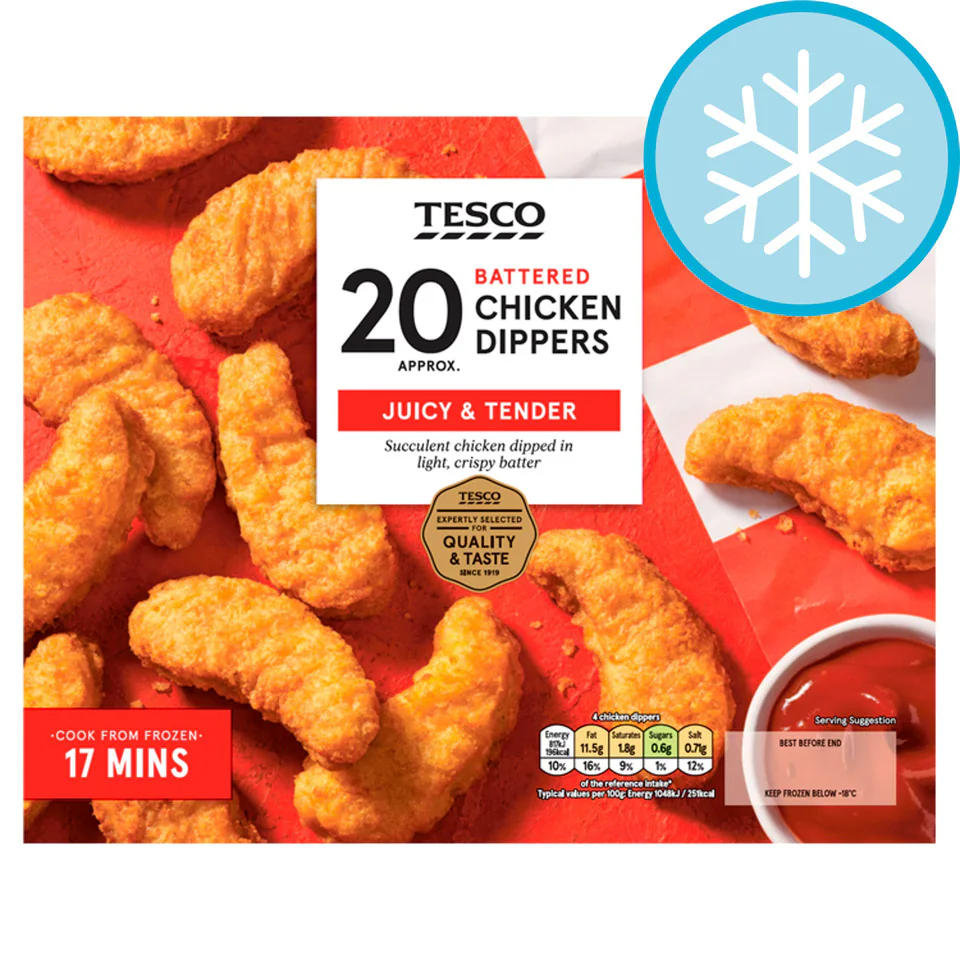 Tesco 20 Battered Chicken Dippers 450G is not Halal, Install Mustakshif