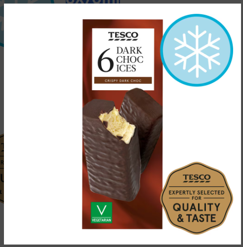 Tesco 6 Dark Chocolate Ices 6X70ml is Halal, Install Mustakshif
