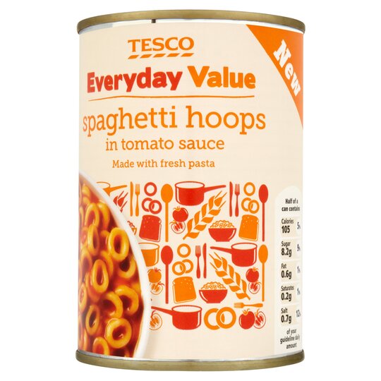 Check Halal status of Tesco Everyday Value Spaghetti Hoops 410G ...