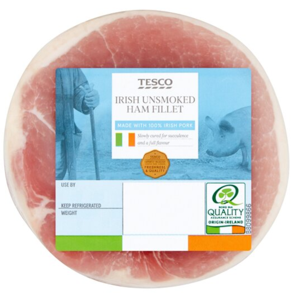 Tesco Irish Unsmoked Ham Fillet 800G is not halal | Halal Check