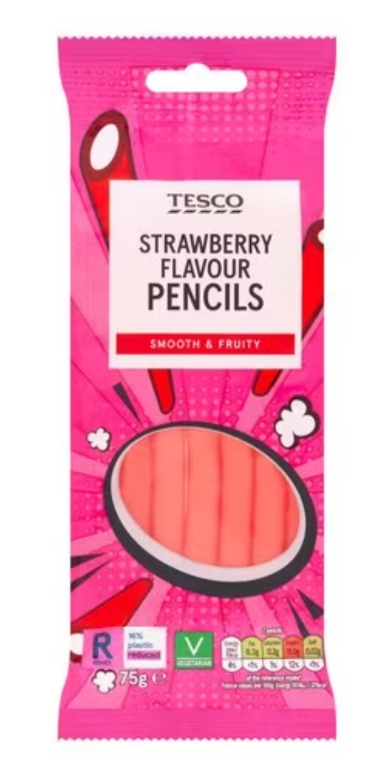 Check Halal status of Tesco Strawberry Pencils 75G, Install Mustakshif