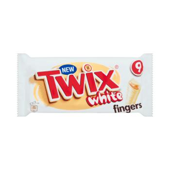Twix Caramel & White Chocolate Fingers Biscuit Snack Bars Multipack 9 x ...